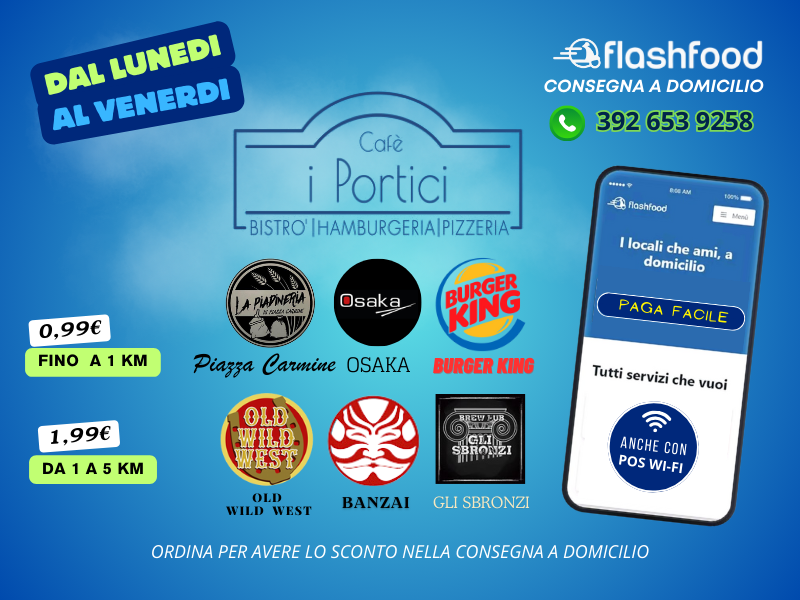 Consegna a domicilio di cibo e bevande dai tuoi ristoranti preferiti